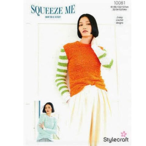 Stylecraft Squeeze Me DK Chenille Crochet Sweater Pattern - HobbyRocks